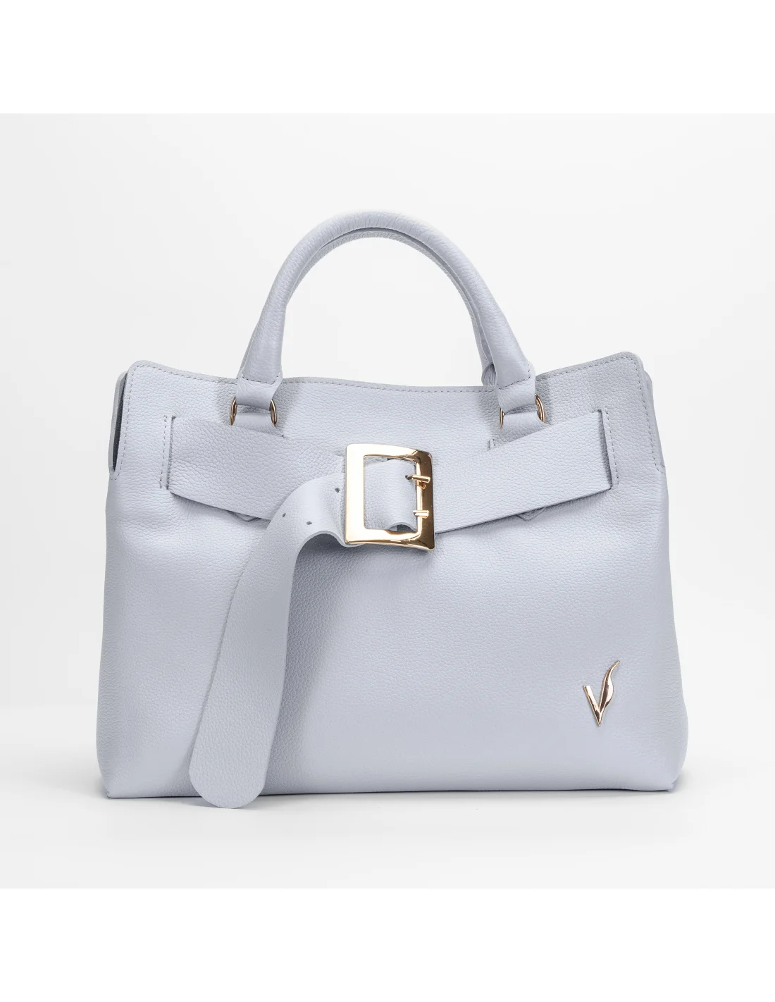 Geanta din piele naturala, pentru dama, TAISA, gri perla